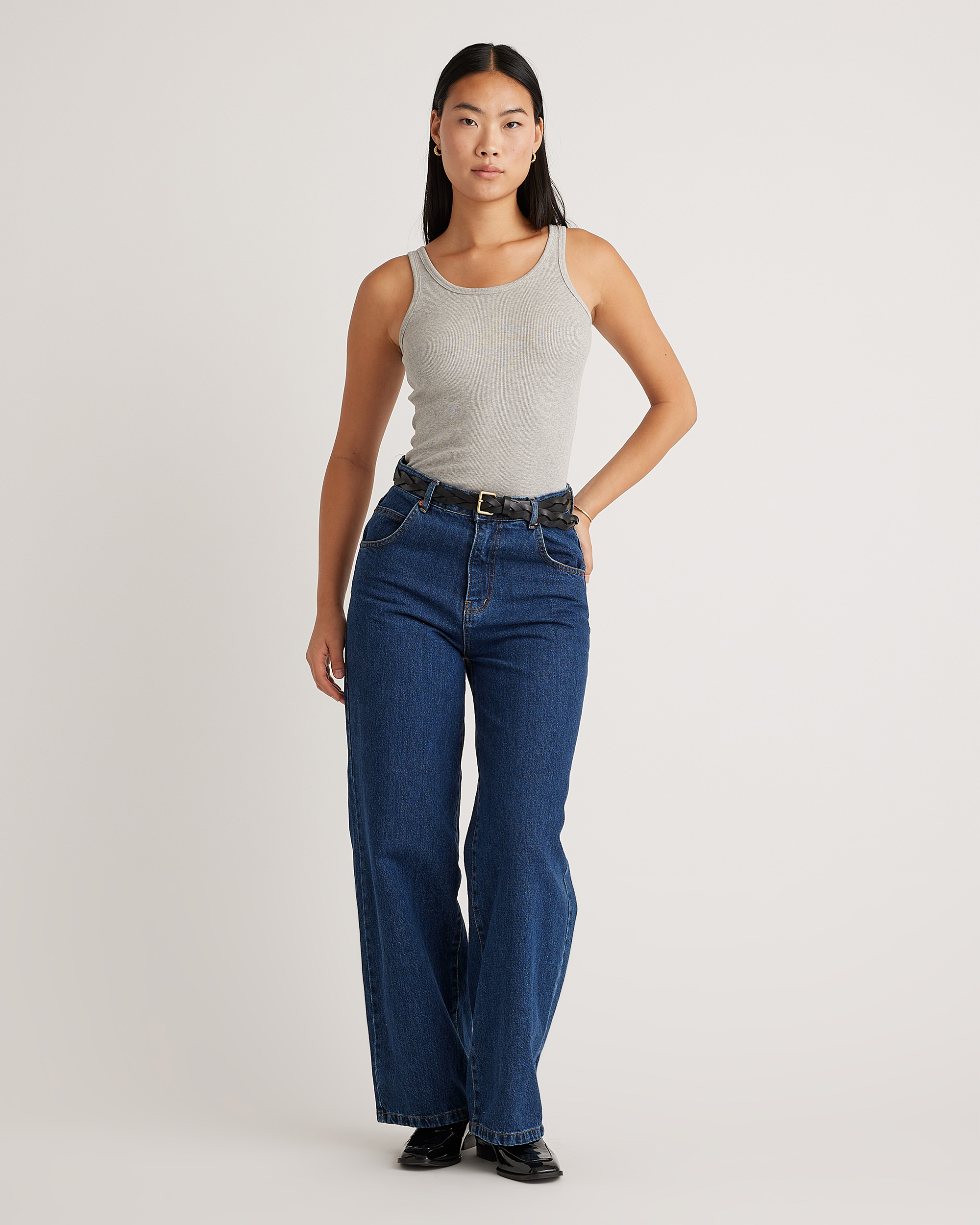QUINCE QUINCE Organic Cotton Micro-Ribbed Tank Top